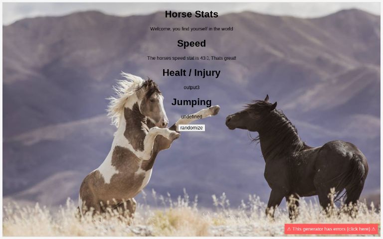 Horse Stats ― Perchance Generator