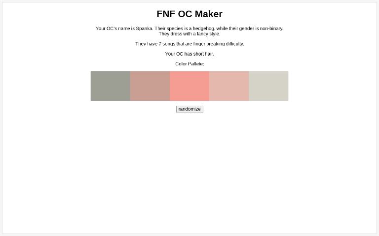 FNF OC Maker ― Perchance Generator
