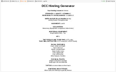 DCC Hireling Generator