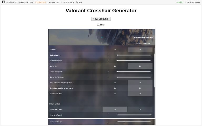 Valorant Crosshair Generator