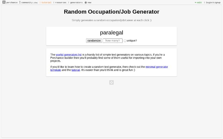Random Occupation/Job Generator