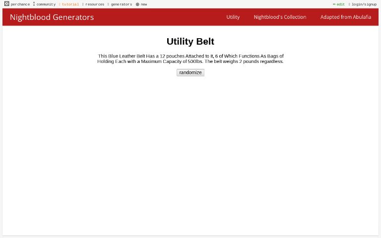 Utility Belt ― Perchance Generator