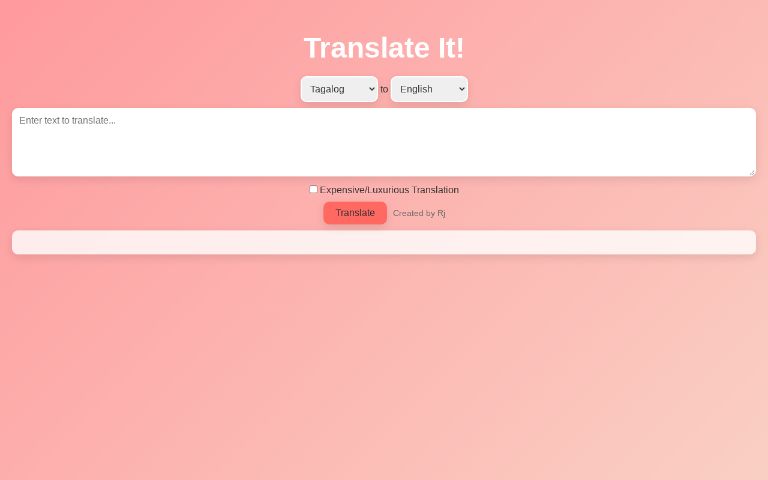 Translate It! ― Perchance Generator