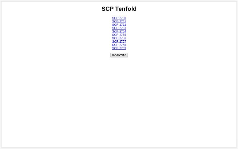 SCP Tenfold ― Perchance Generator