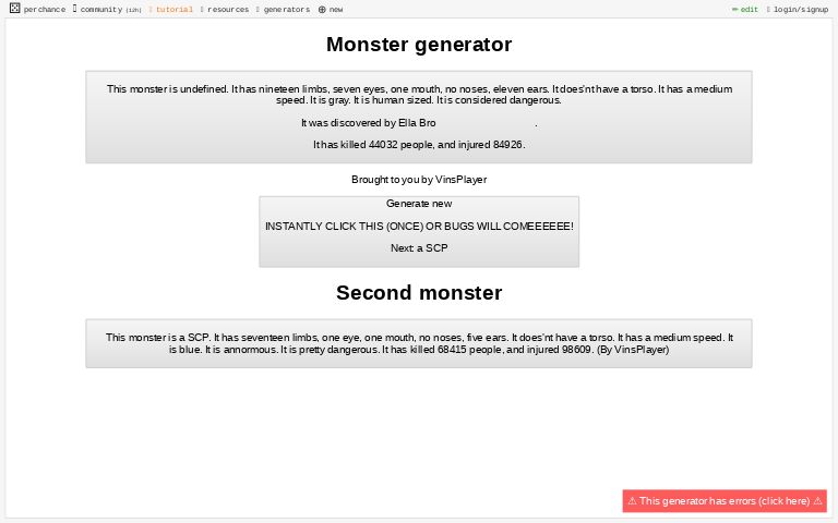 Monster generator