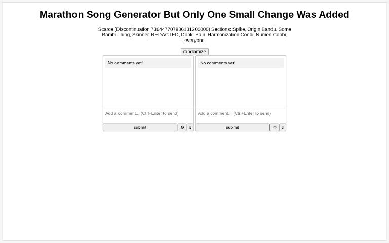 Marathon Song Generator But Only One Small Change Was Added