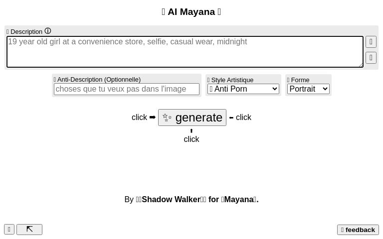 Ai hack by 🌀🌌Shadow-Walker🌌🌀 for 🌸Mayana🌸 ― Perchance Generator