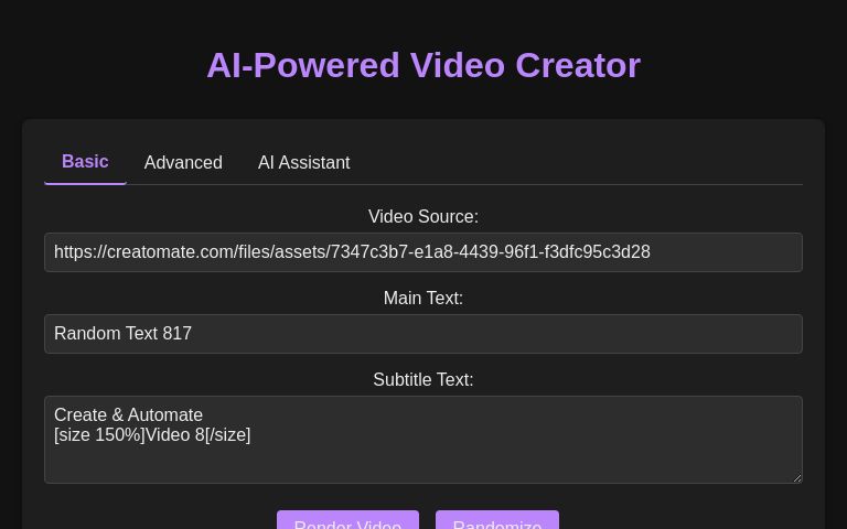 AI-Powered Video Creator ― Perchance Generator