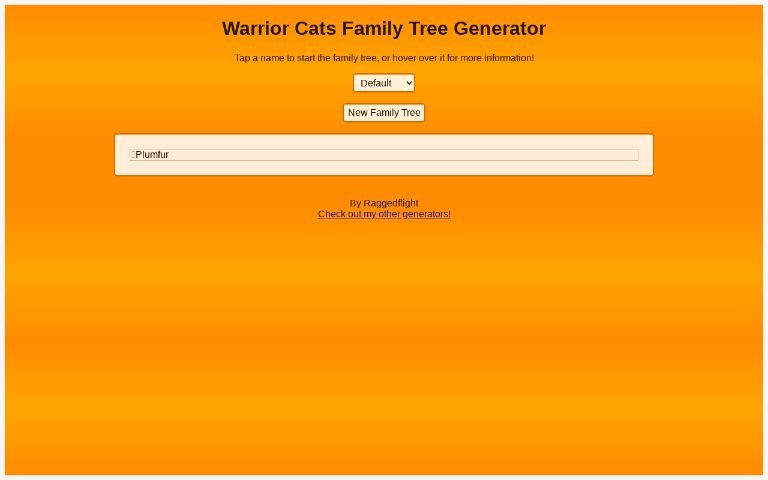Warrior Cats Family Tree Generator