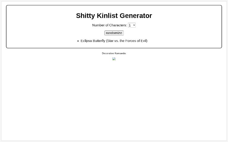 Shitty Kinlist Generator