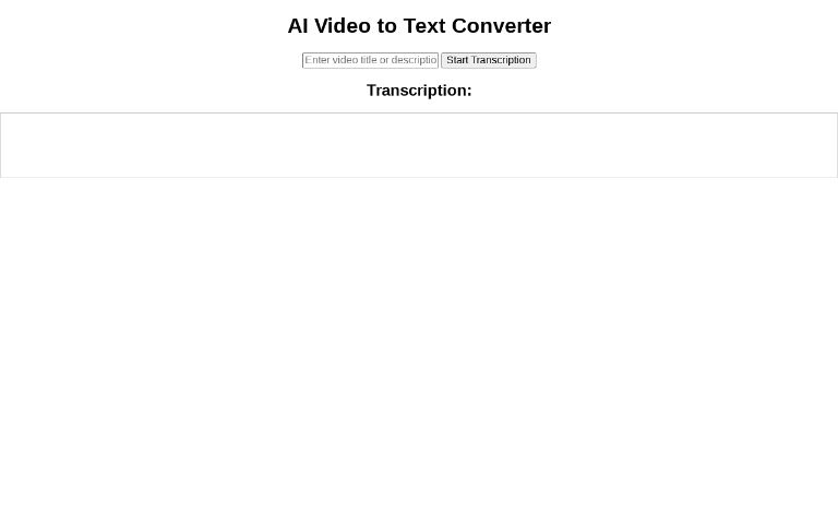AI Video to Text Converter ― Perchance Generator