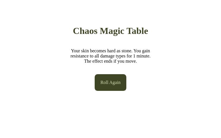 Chaos Magic Table ― Perchance Generator