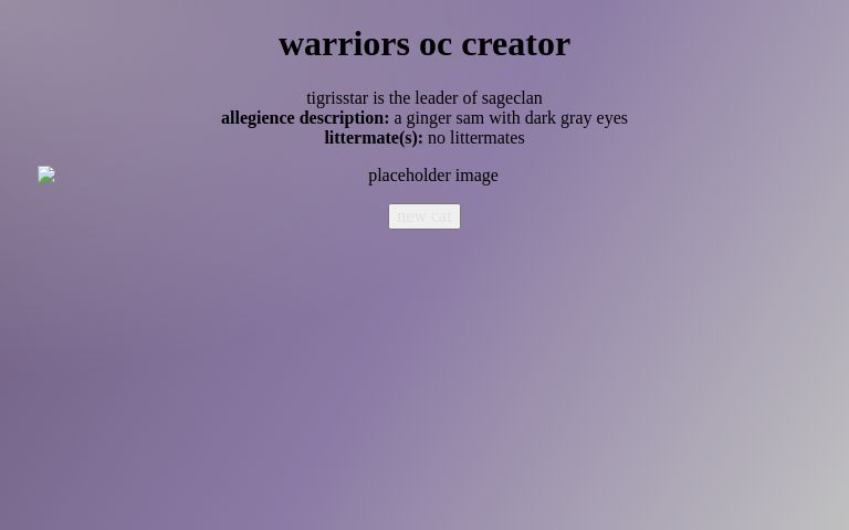 warriors oc creator ― Perchance Generator