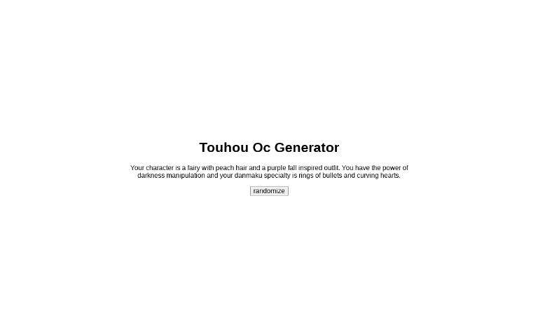 Touhou Oc Generator