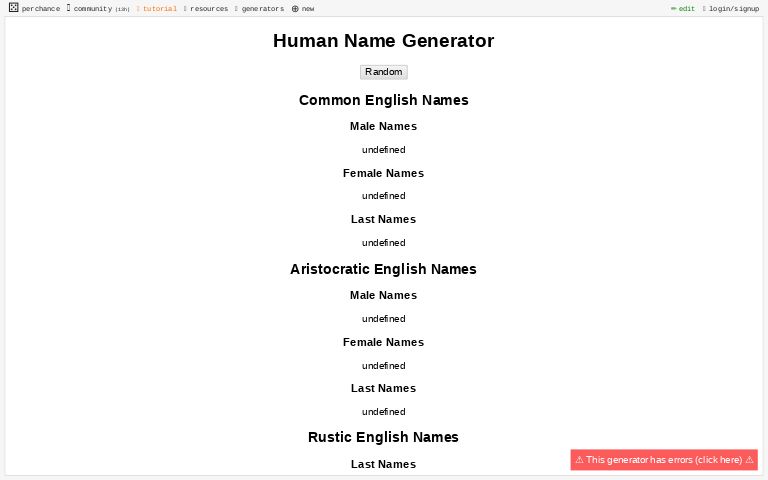 Human Name Generator