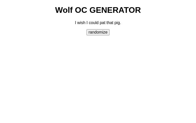 Wolf OC GENERATOR