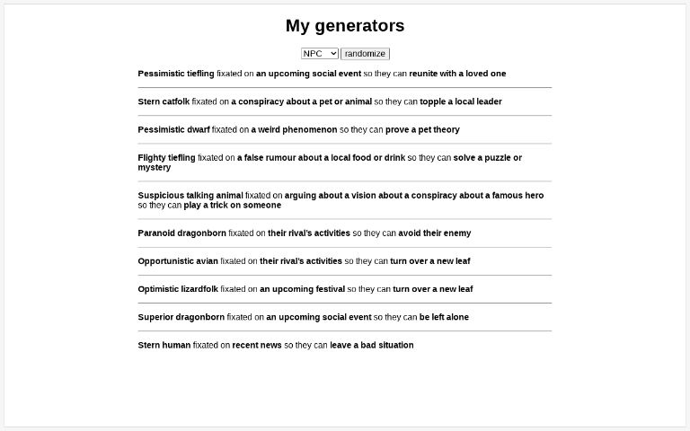 My generators