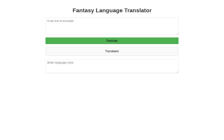 Fantasy Language Translator ― Perchance Generator