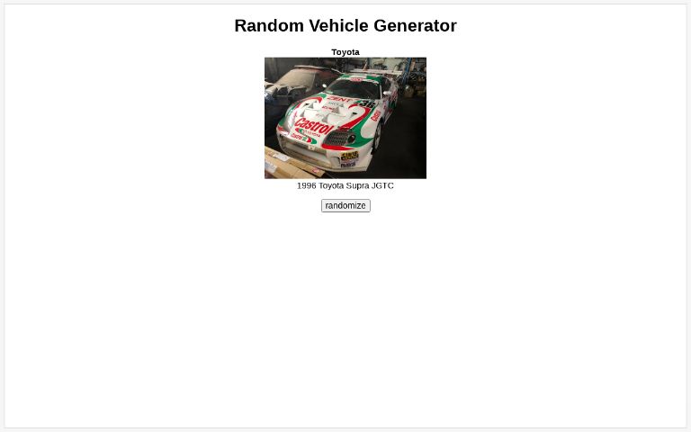 Random Vehicle Generator