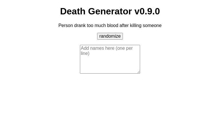 Death Generator v0.9.0