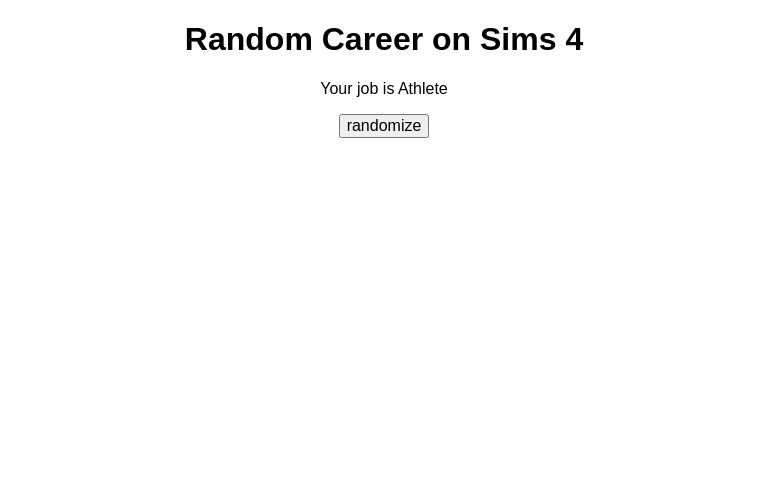 Random Career on Sims 4 ― Perchance Generator