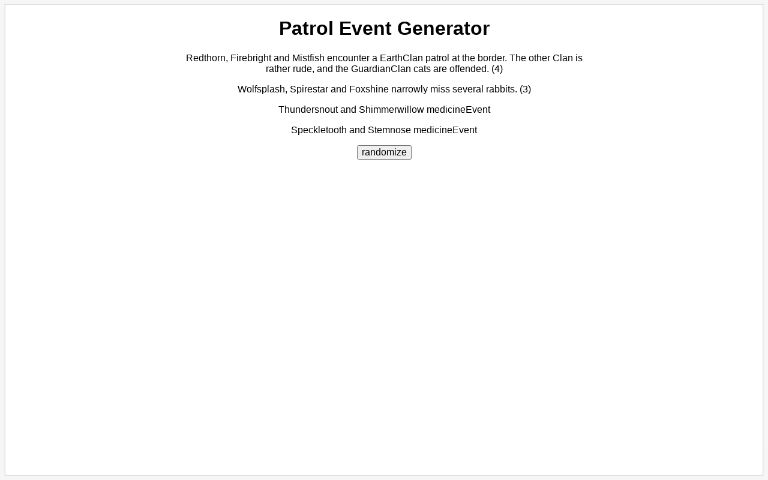Patrol Event Generator