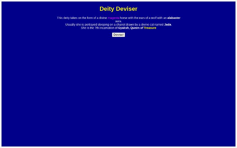 Deity Deviser ― Perchance Generator