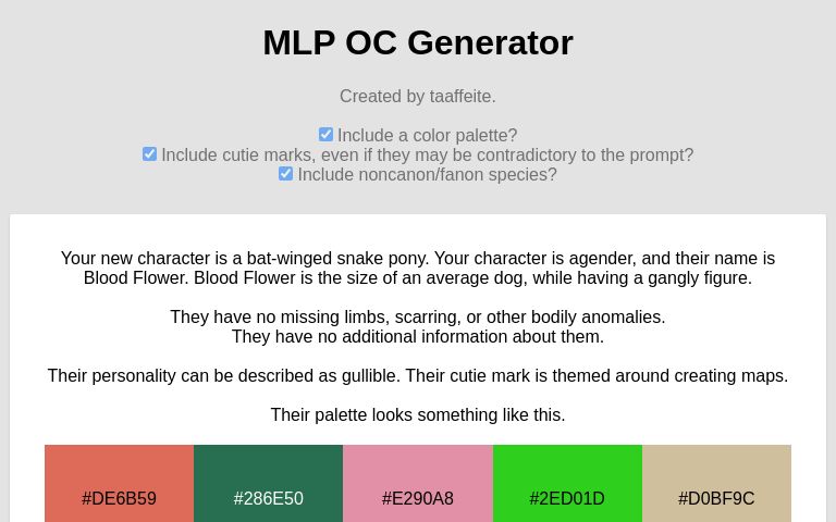 MLP OC Generator