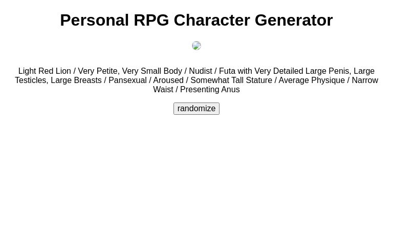 Personal RPG Character Generator