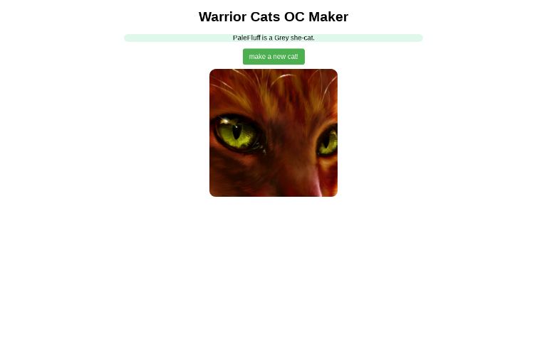 Warrior Cats OC Maker ― Perchance Generator