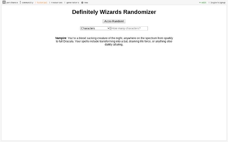 Definitely Wizards Randomizer ― Perchance Generator