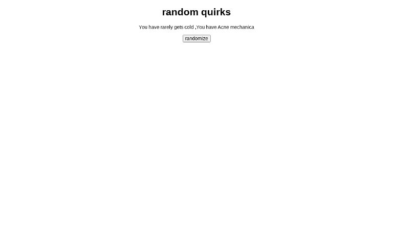 random quirks ― Perchance Generator