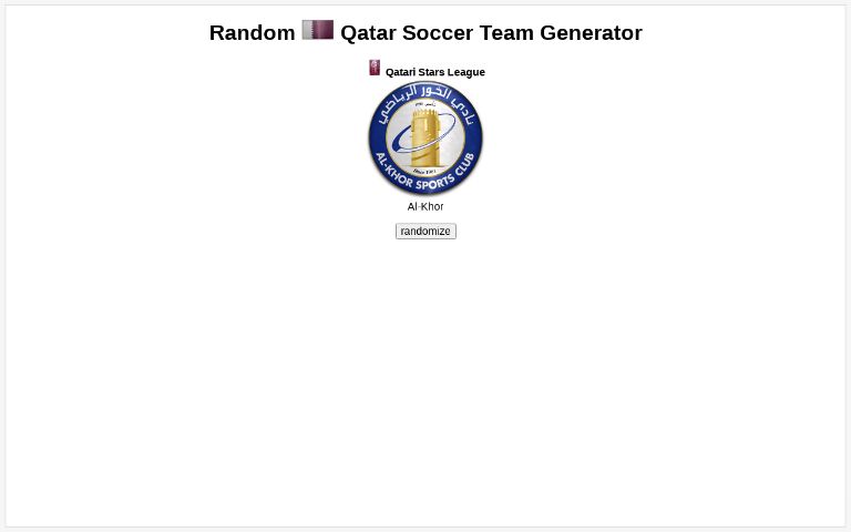 Random Qatar Soccer Team Generator