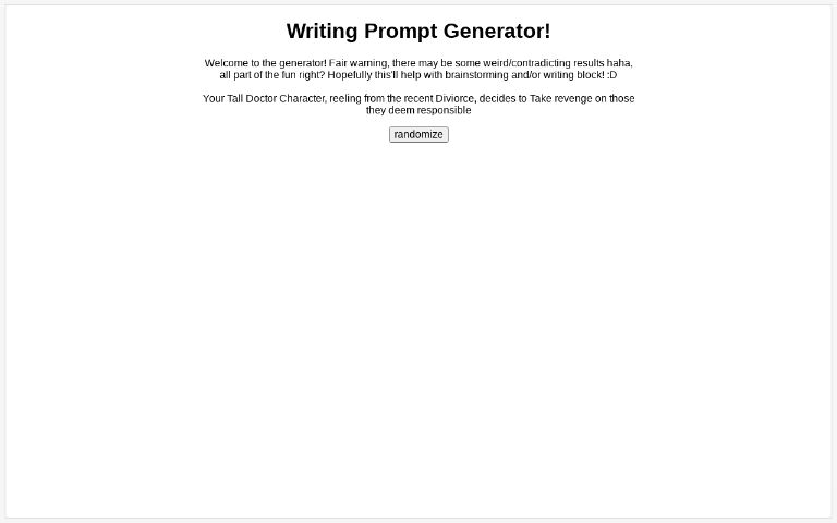 Writing Prompt Generator!