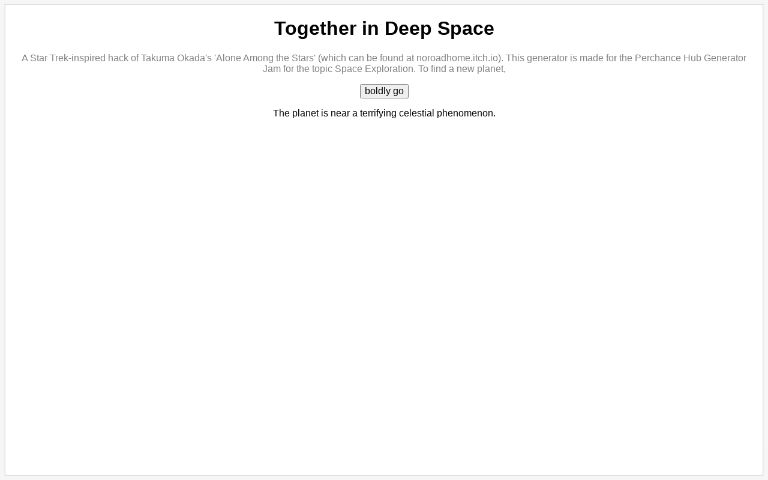 Together in Deep Space ― Perchance Generator
