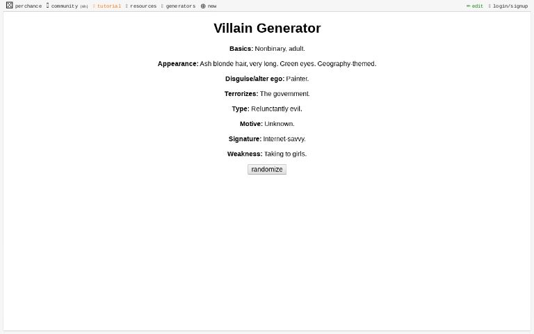 Villain Generator