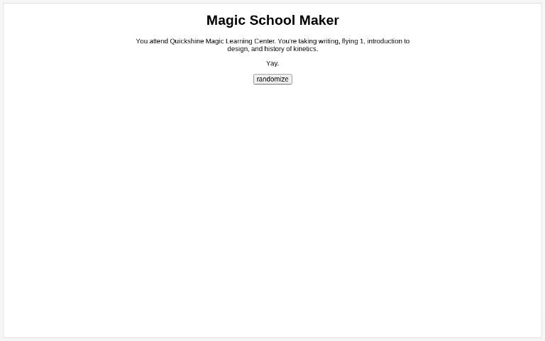 Magic School Maker ― Perchance Generator