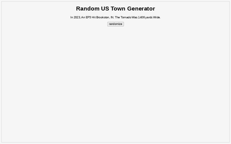 Random US Town Generator