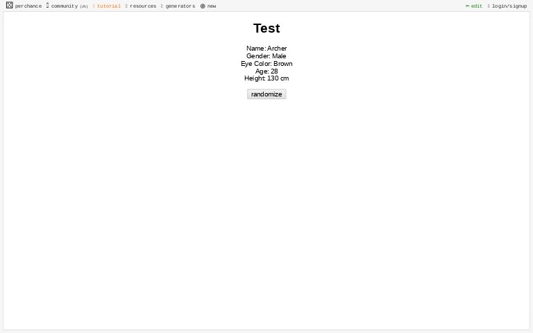Test ― Perchance Generator