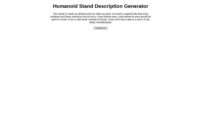 Humanoid Stand Description Generator