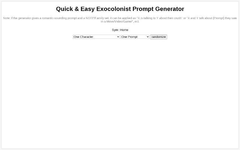 Quick & Easy Exocolonist Prompt Generator