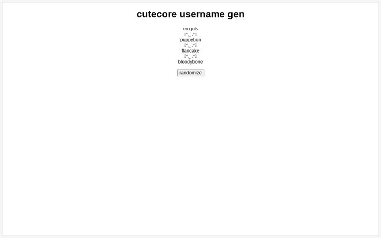cutecore username gen make a cute user >