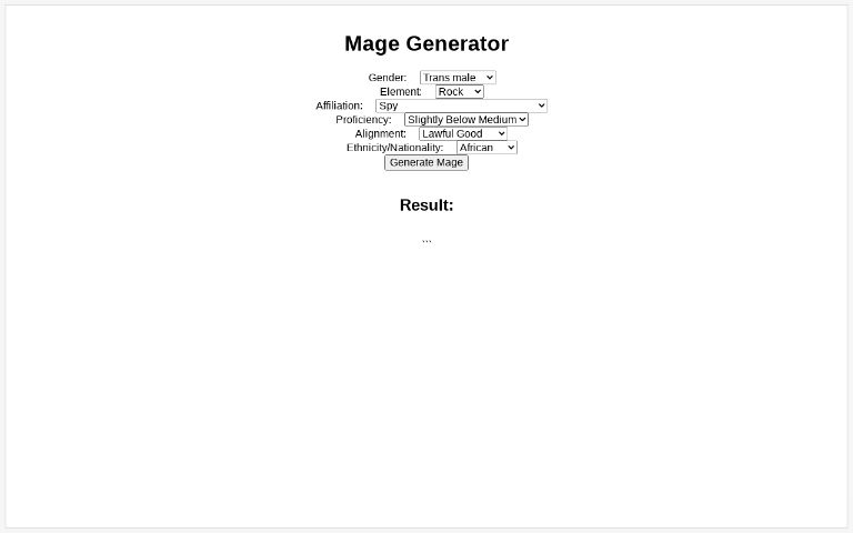 Mage Generator
