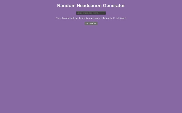 Random Headcanon Generator