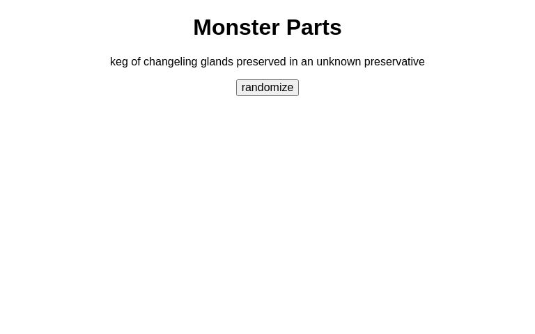 Monster Parts ― Perchance Generator