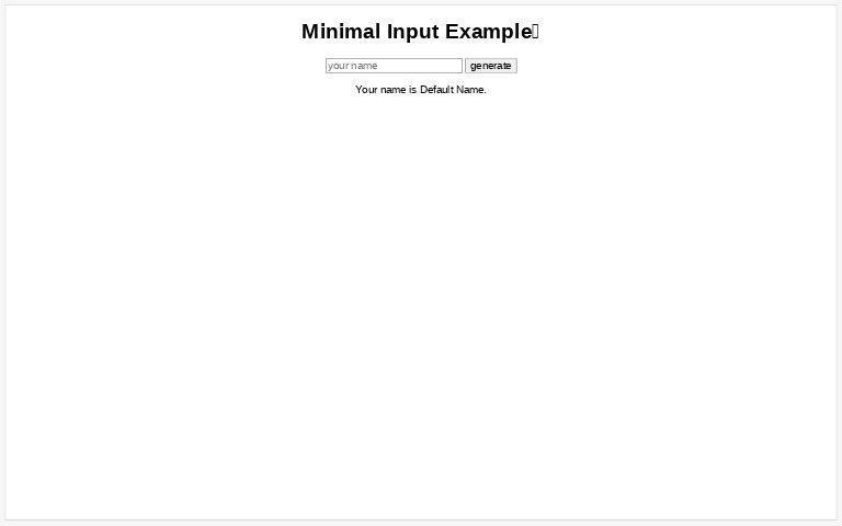 Minimal Input Example ― Perchance Generator