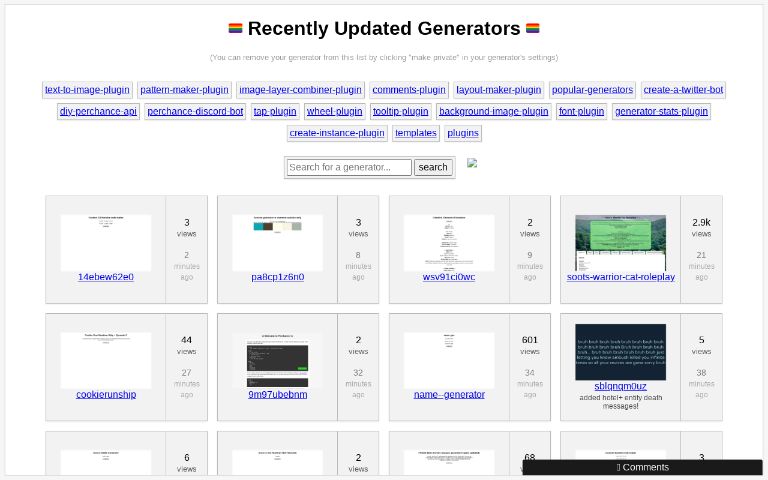 Recently Updated Generators