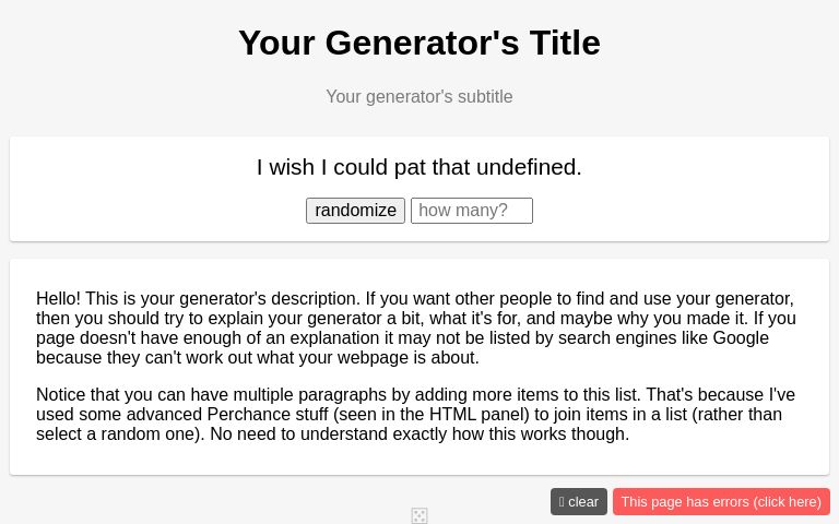 Basic Template ― Perchance Generator