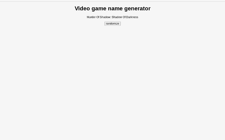 Video game name generator