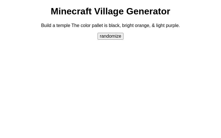 Minecraft Village Generator